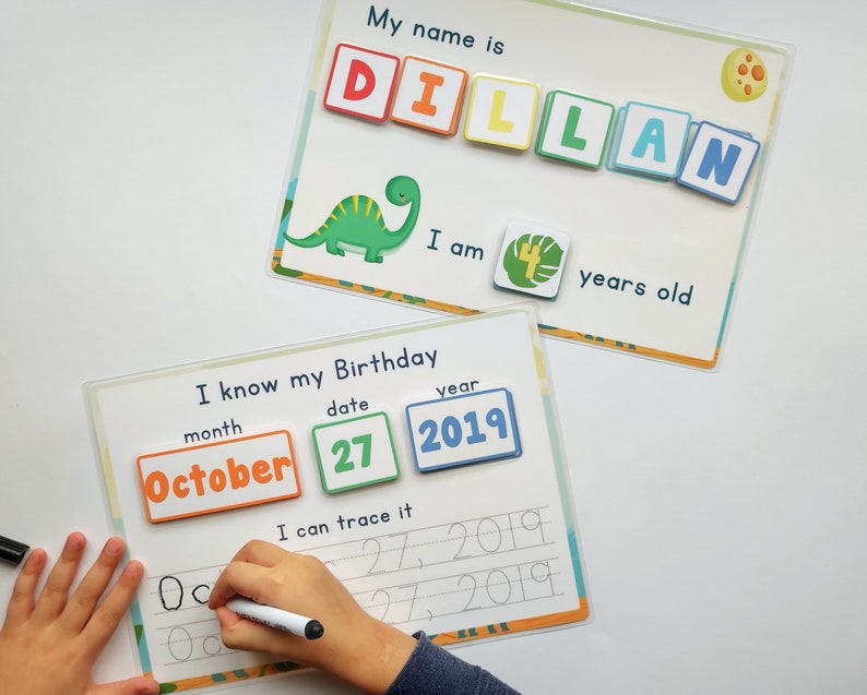 Printable Name Workbook Personalized Dinosaur Themed Name - Etsy