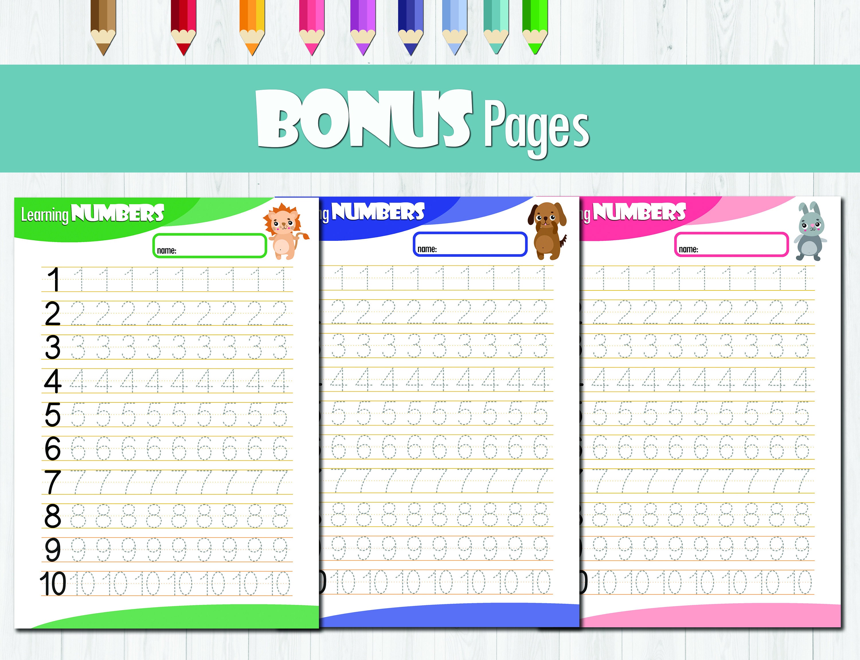 Number Practice Worksheets Preschool Activity Printable - Etsy