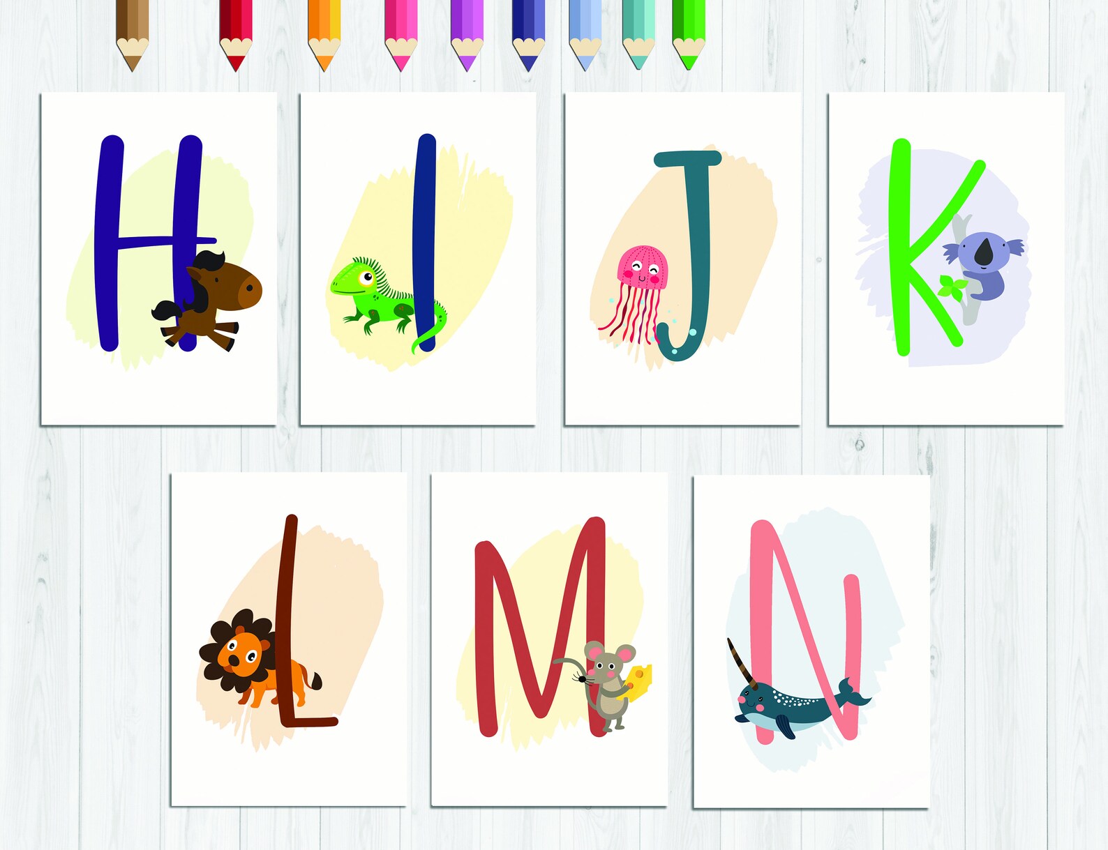 Animal Alphabet Flash Cards Homeschool Activities ABC | Etsy