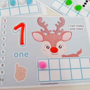 Christmas NUMBER 1-10 Play Dough Mat, Printable Playdough Activity ...