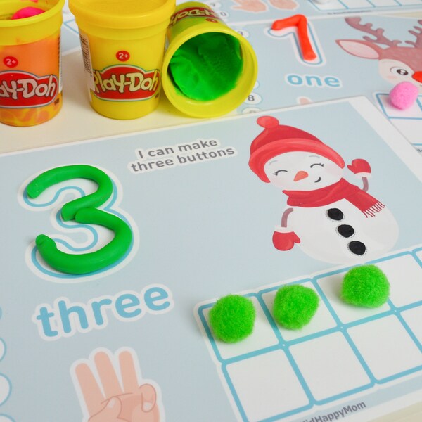 Number Playdough Mat - Etsy