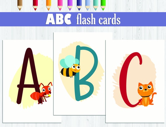 Animal Alphabet Flash Cards Homeschool Activities ABC | Etsy