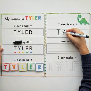 Printable Custom Dry Erase Name Mat, Personalized Name Tracing and ...