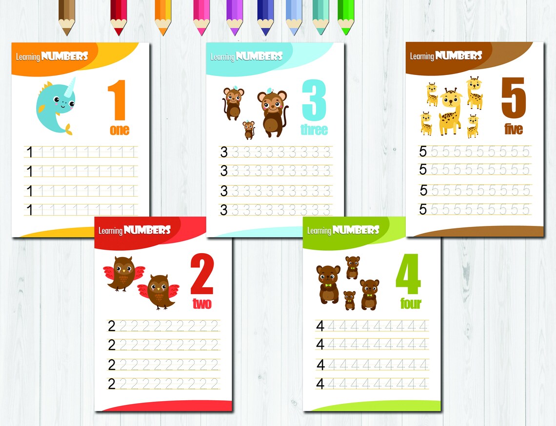 Number Practice Worksheets Preschool Activity Printable - Etsy