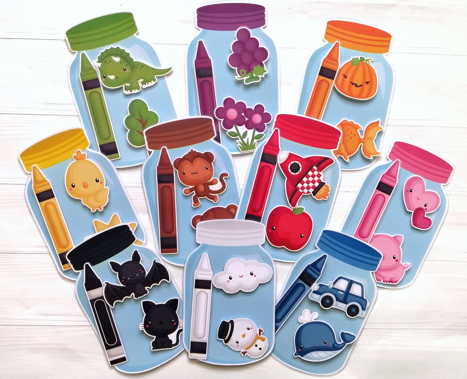 Color Sorting Jars, Color Matching Activity, Learning Colors, Toddler ...