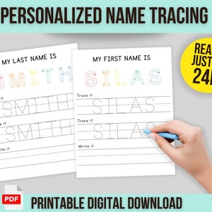 Personalized Name Name Tracing Pages, Learn to Write Name, Custom Name ...