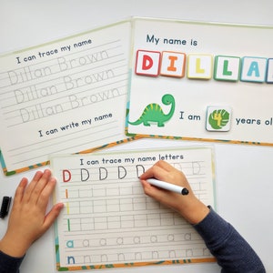 Printable Name Workbook, Personalized Dinosaur Themed Name Tracing and ...
