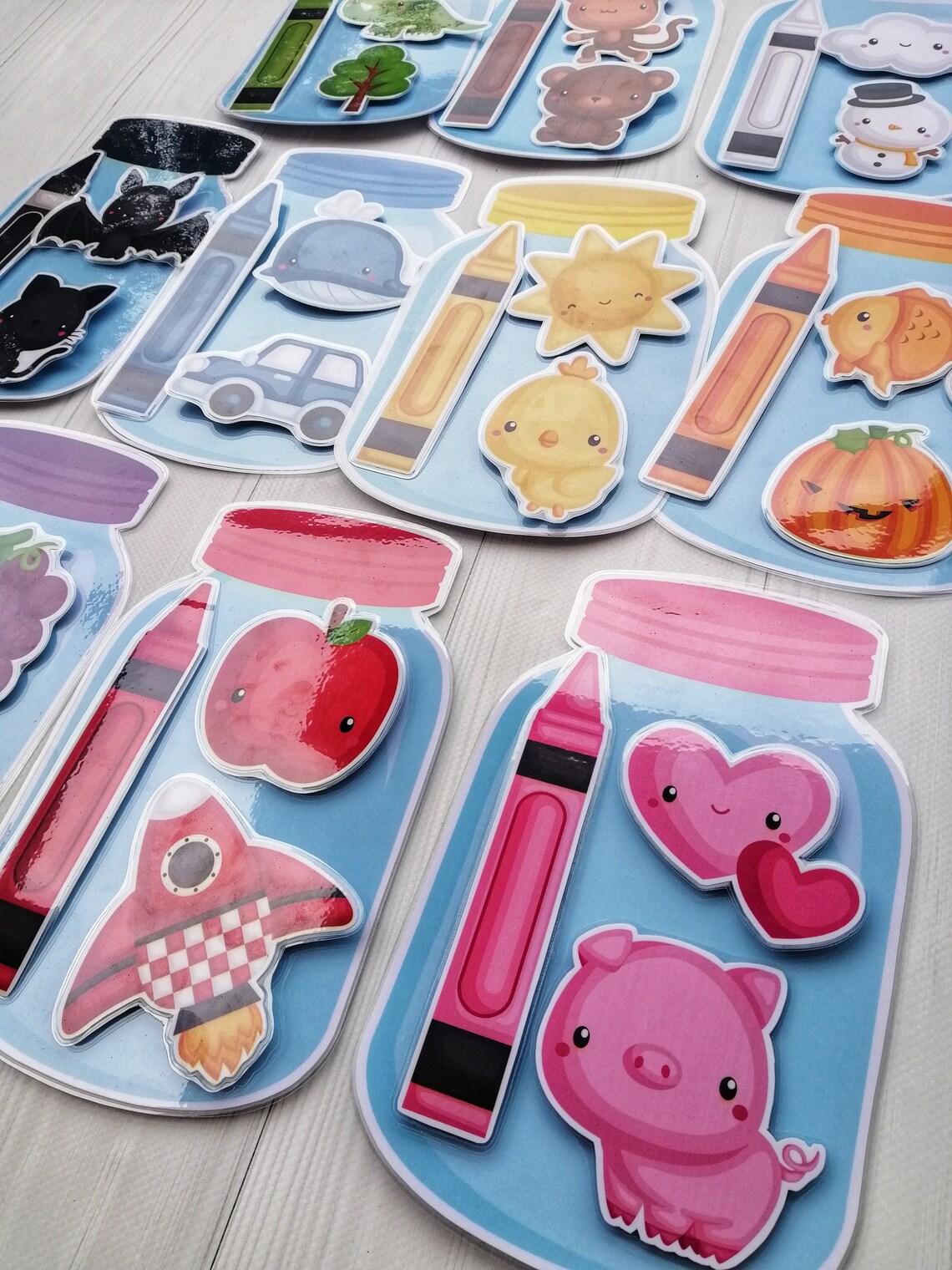 Color Sorting Jars Color Matching Activity Learning Colors | Etsy