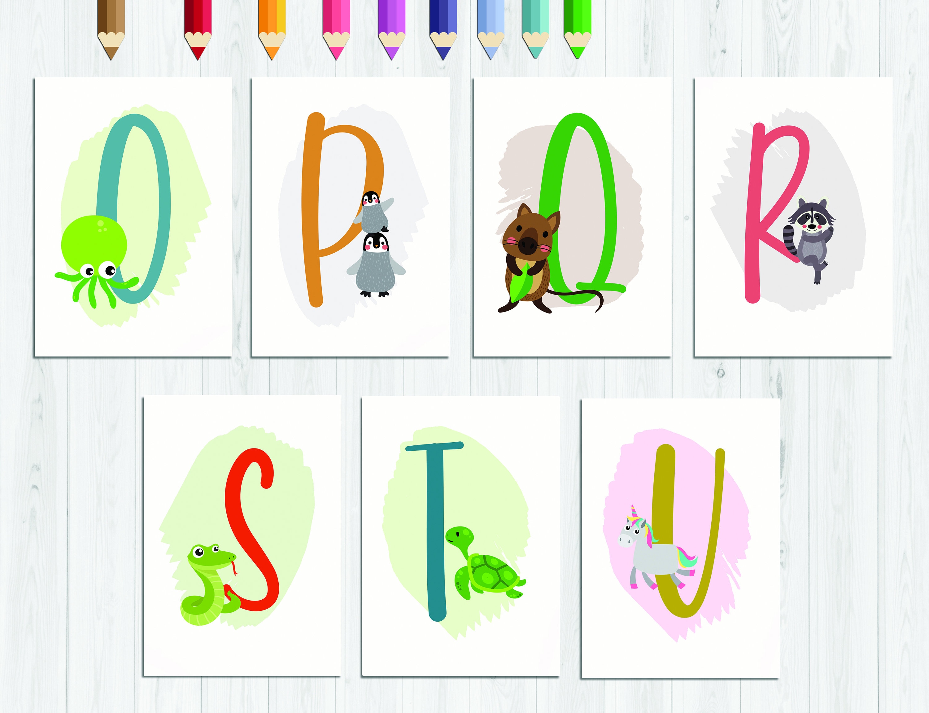 Animal Alphabet Flash Cards Homeschool Activities ABC | Etsy