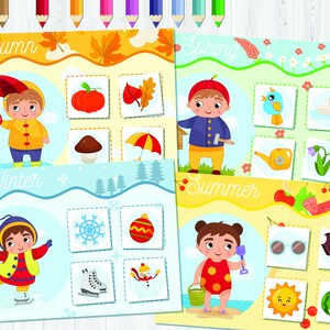 Sort by Season Worksheet, Season Sorting Game, Printable Activity, Busy ...