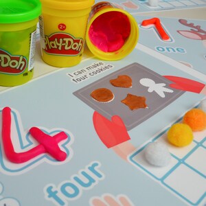 Christmas NUMBER 1-10 Play Dough Mat, Printable Playdough Activity ...