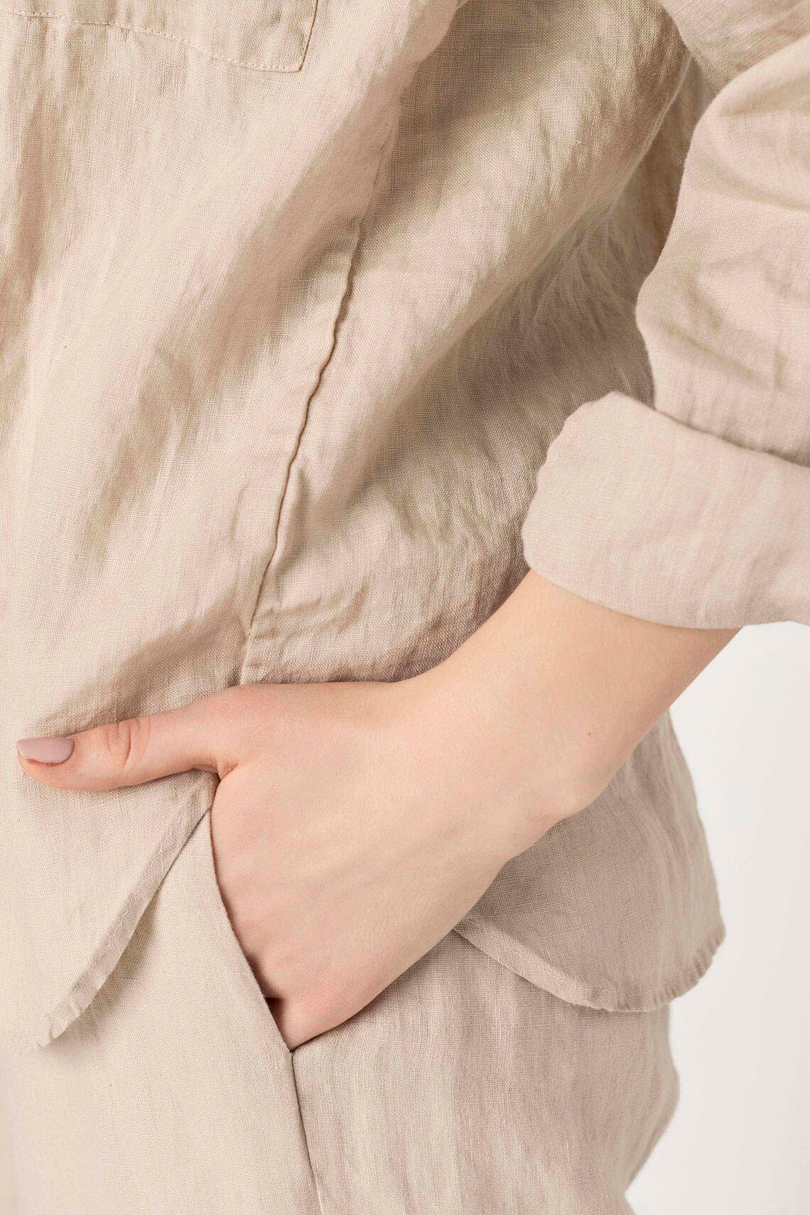 Linen Pyjamas Set Kimono Linen Top Linen Homewear Natural - Etsy