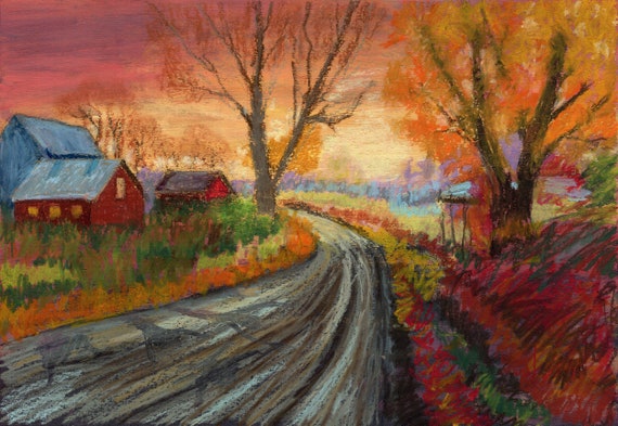 Oil Pastels Art Landscape