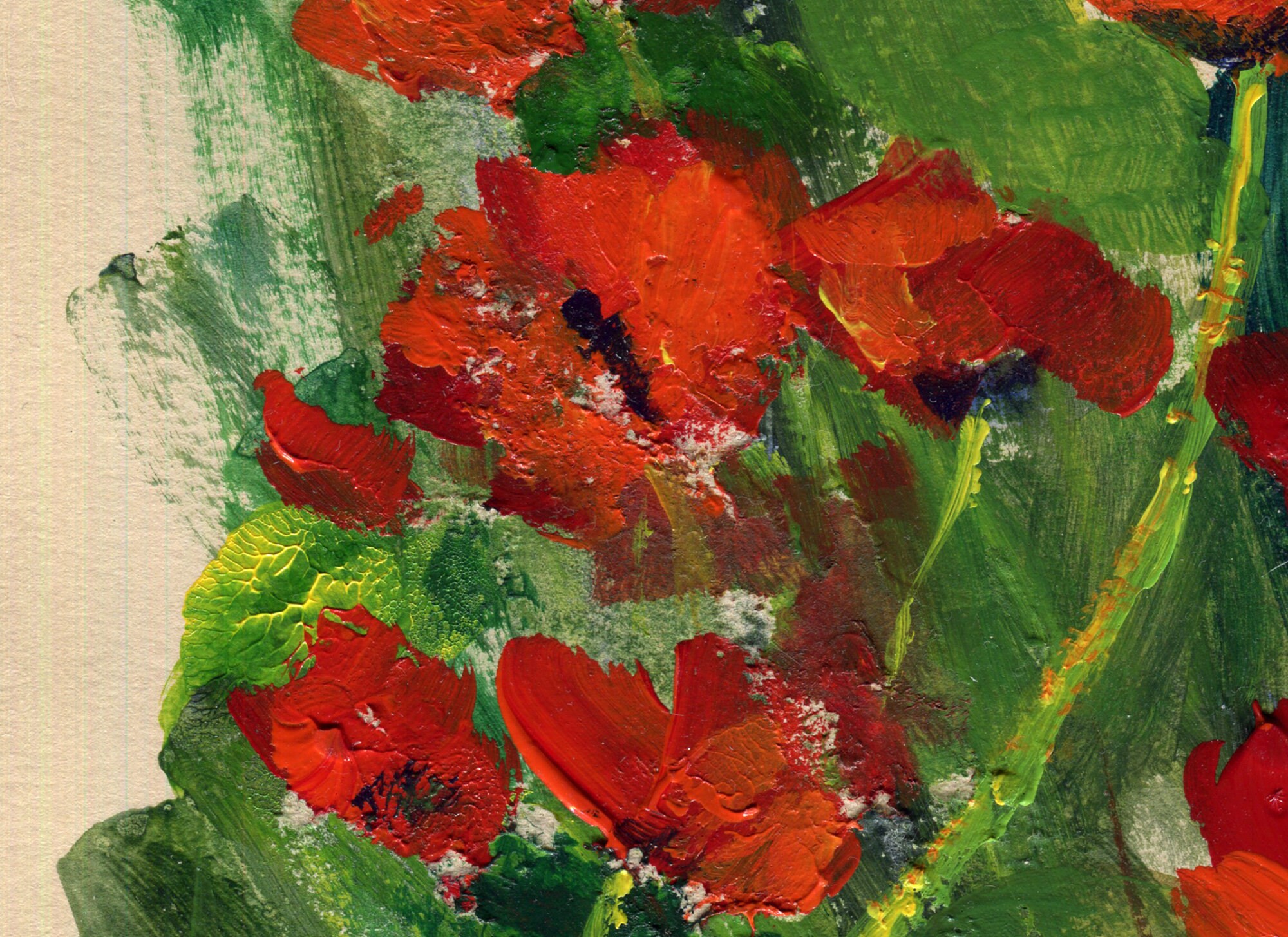 Poppies Acrylic Painting Red Poppies Wall Art Red Flowers Artwork - Etsy