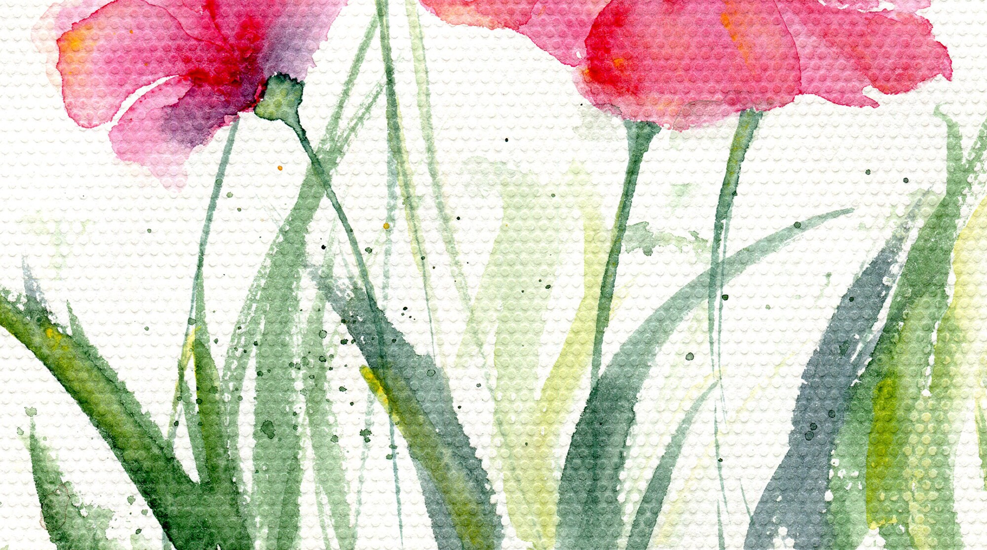 Abstract Pink Watercolor Flowers Painting Original Floral Artwork by ...