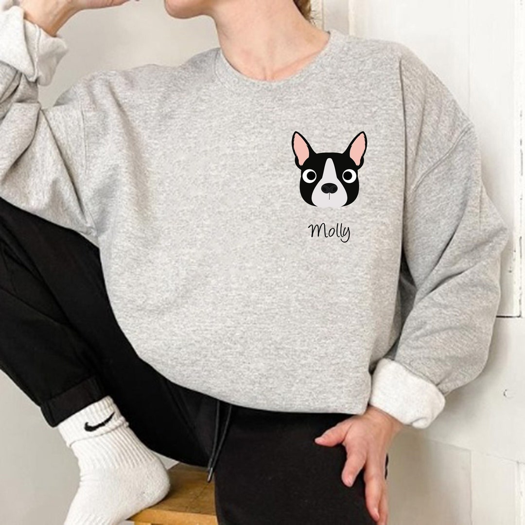 Custom Dog Face Sweatshirt, Dog Mom Sweatshirt, Dog Lover Sweatshirt ...