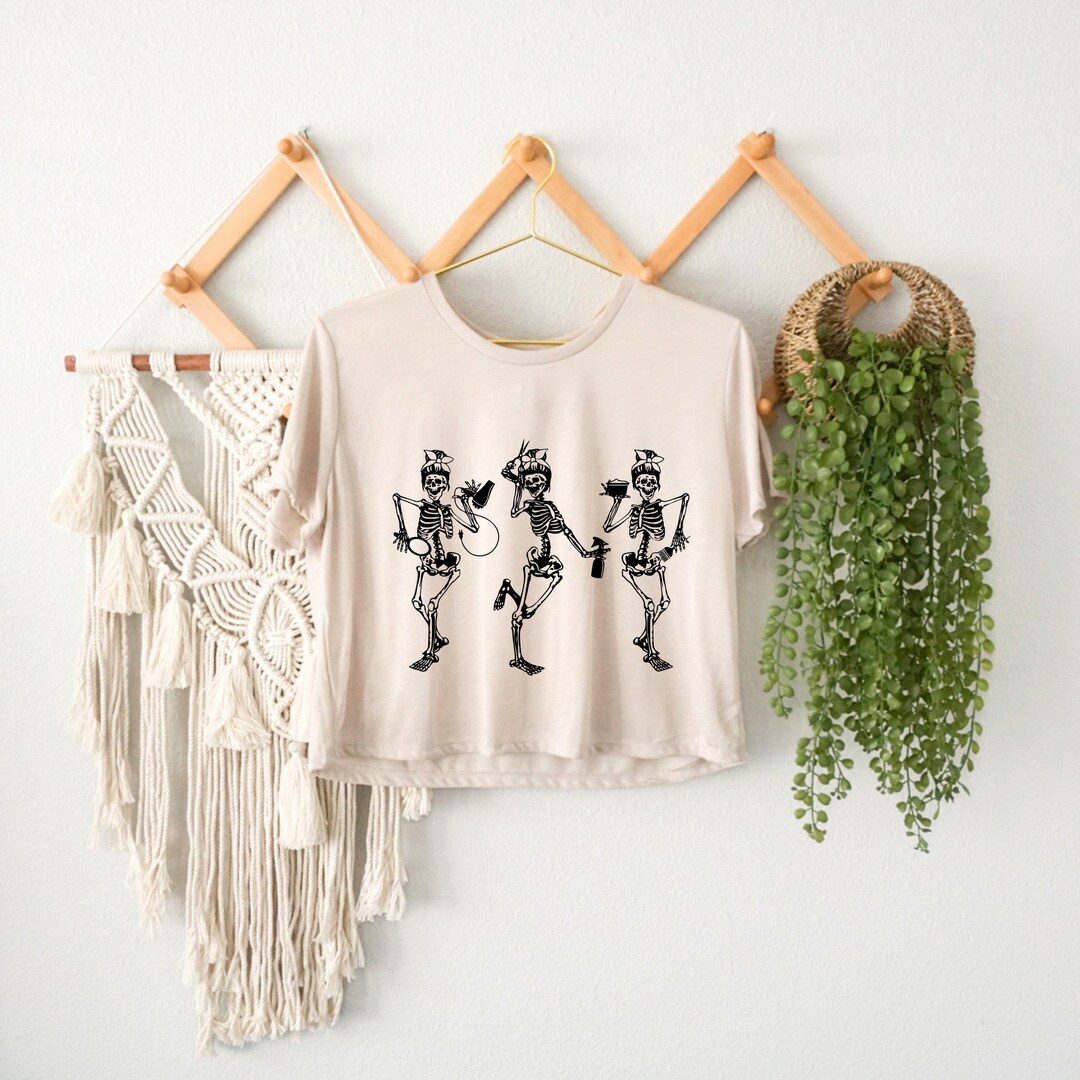 Hairstylist Skeleton Crop Top, Hairdresser Skeleton Crop Top, Halloween ...