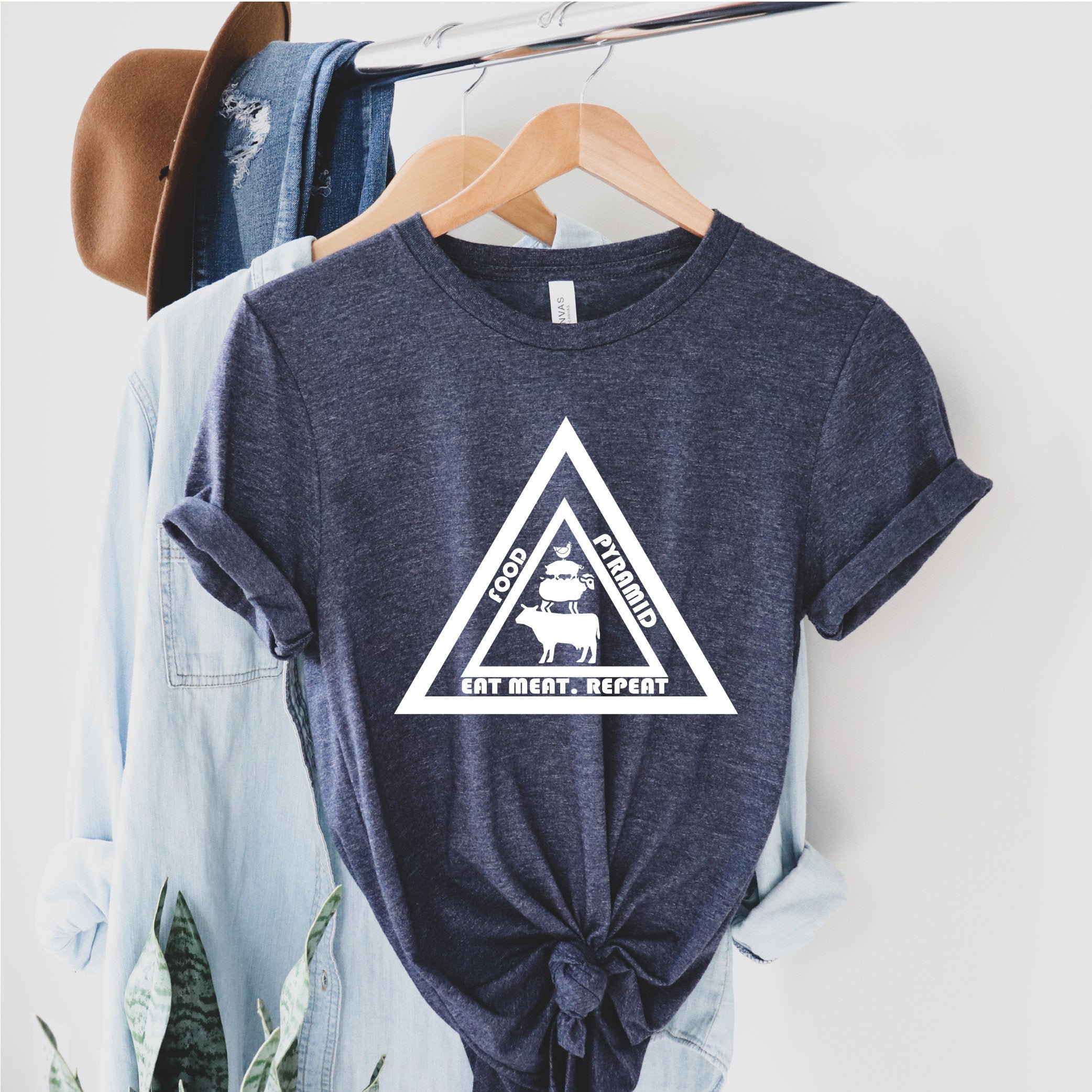Eat Meat Repeat Shirt, Meat Lover Shirt, Meat Shirt, Food Pyramid Tee ...
