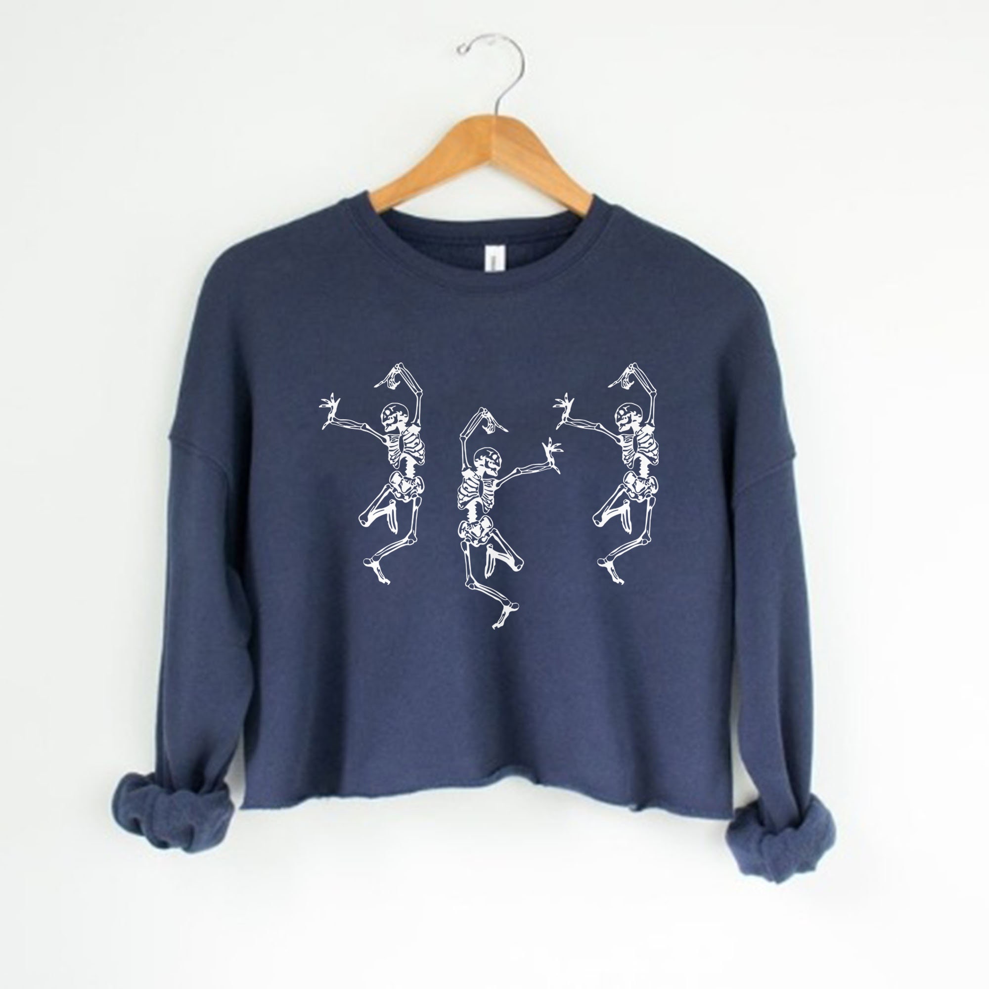 Dancing Skeleton Crop Top, Funny Halloween Skeleton Crop Top, Halloween ...