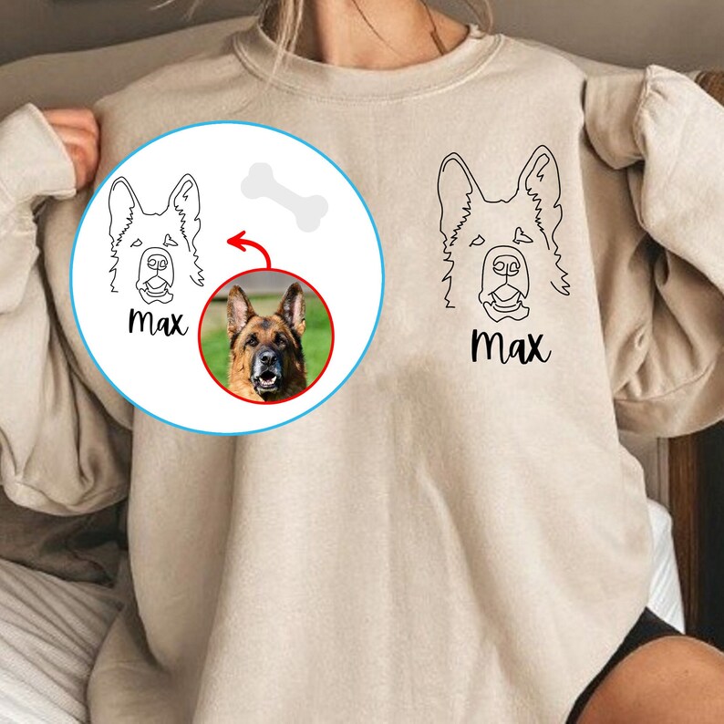 Custom Dog Face Sweatshirt, Dog Mom Sweatshirt, Dog Lover Sweatshirt ...