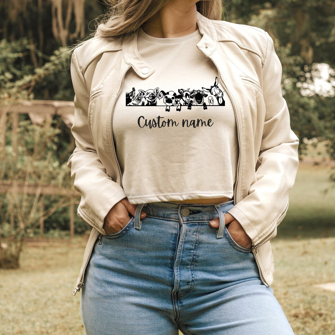 Custom Farm Animal Crop Top, Animal Lover Crop Top, Farm Crop Top ...