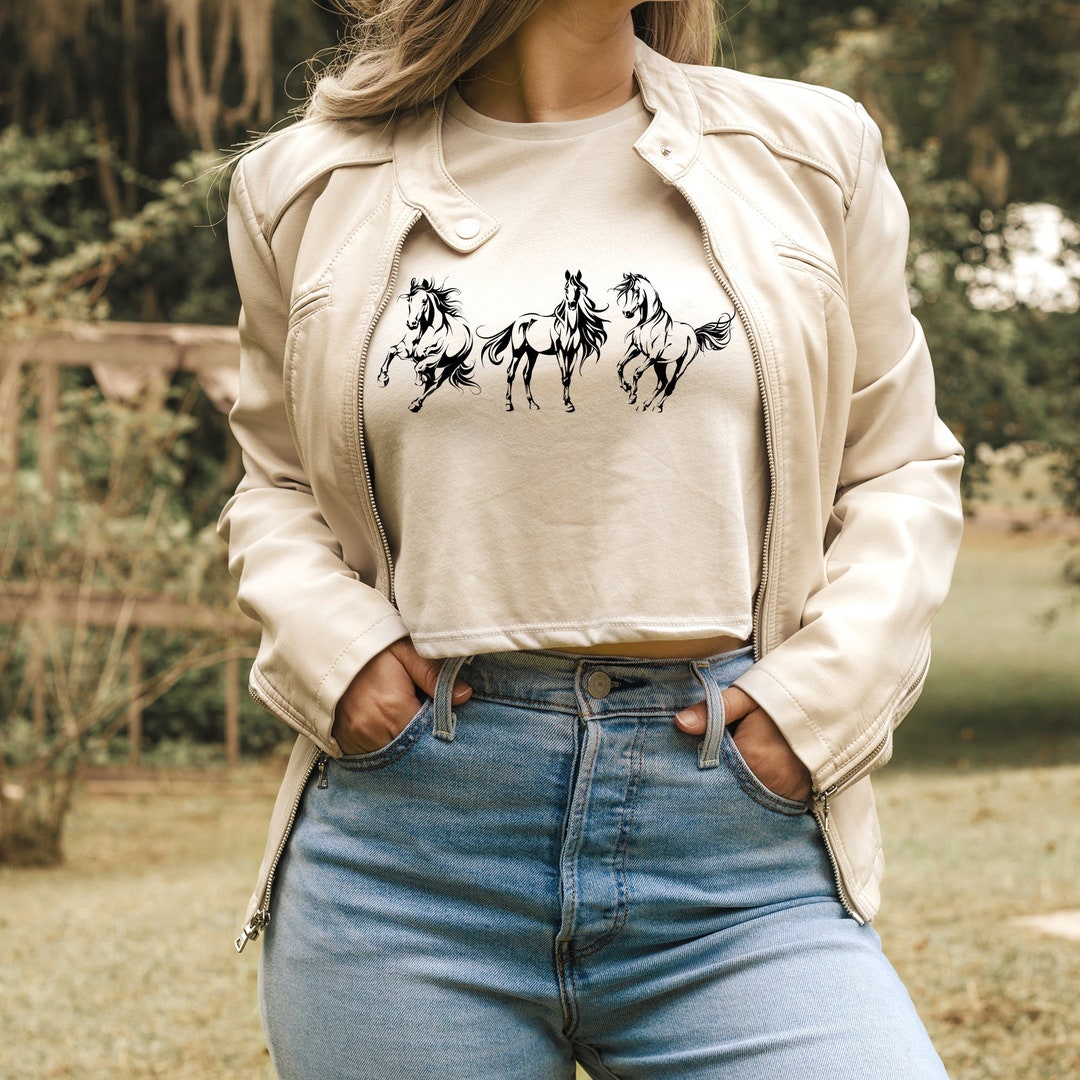 Horse Crop Top, Horse Lover Crop Top, Horse Gift Crop Top, Animal Lover ...
