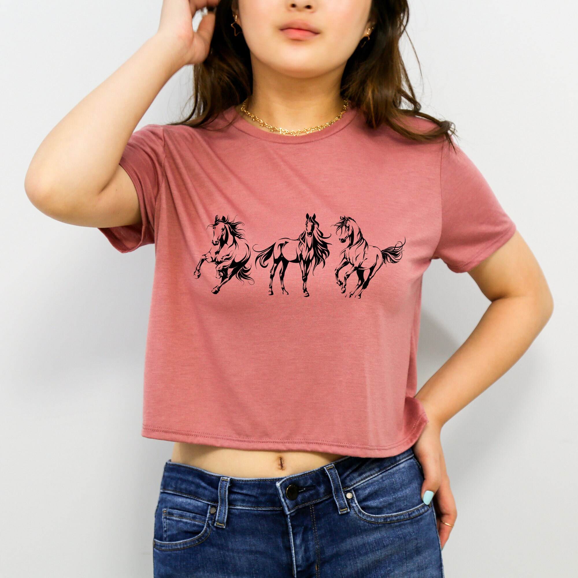 Horse Crop Top, Horse Lover Crop Top, Horse Gift Crop Top, Animal Lover ...