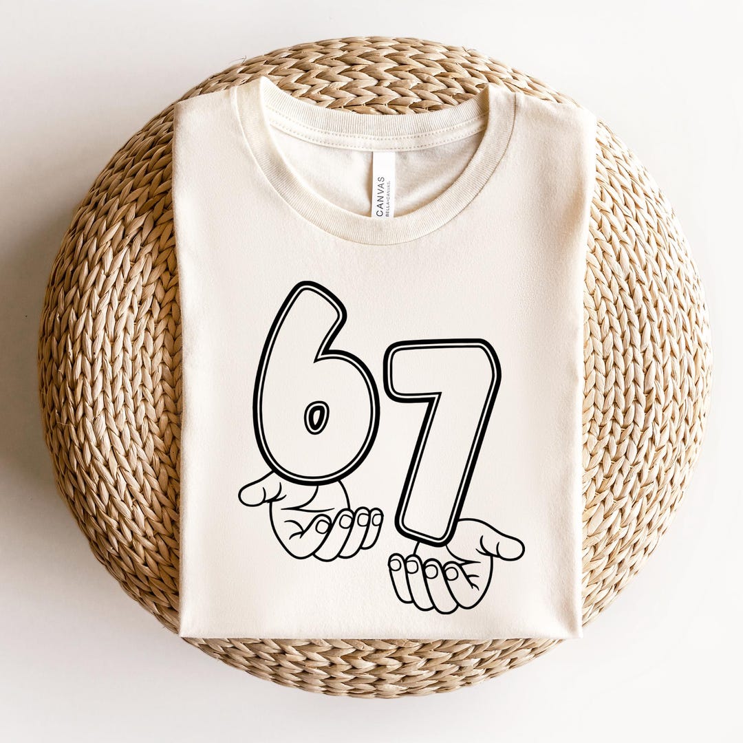 67 Hand T Shirt, Funny Sixty Seven Meme Tee, Generation Alpha Humor ...