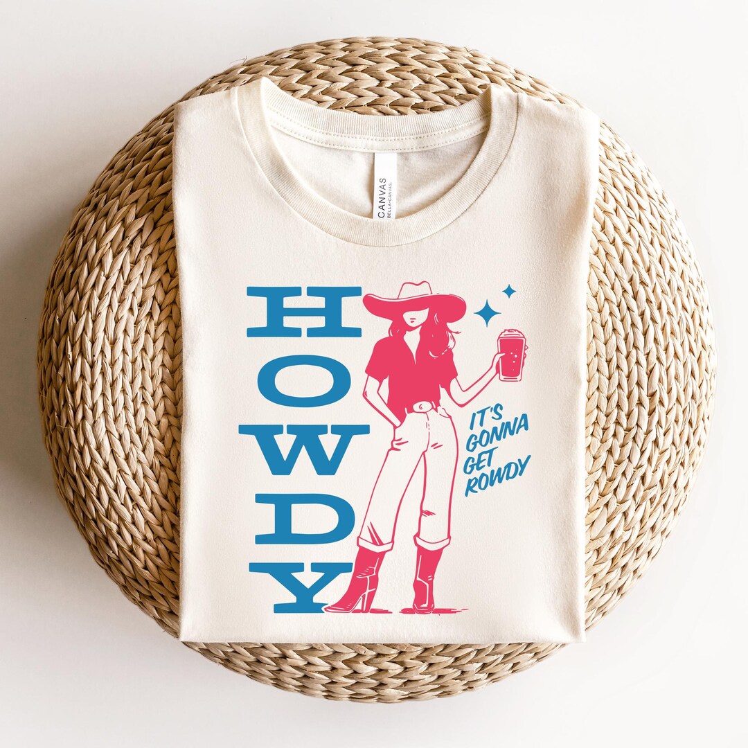Howdy T-shirt, Western Cowboy Graphic Tee,fun Country Style Shirt,rodeo ...