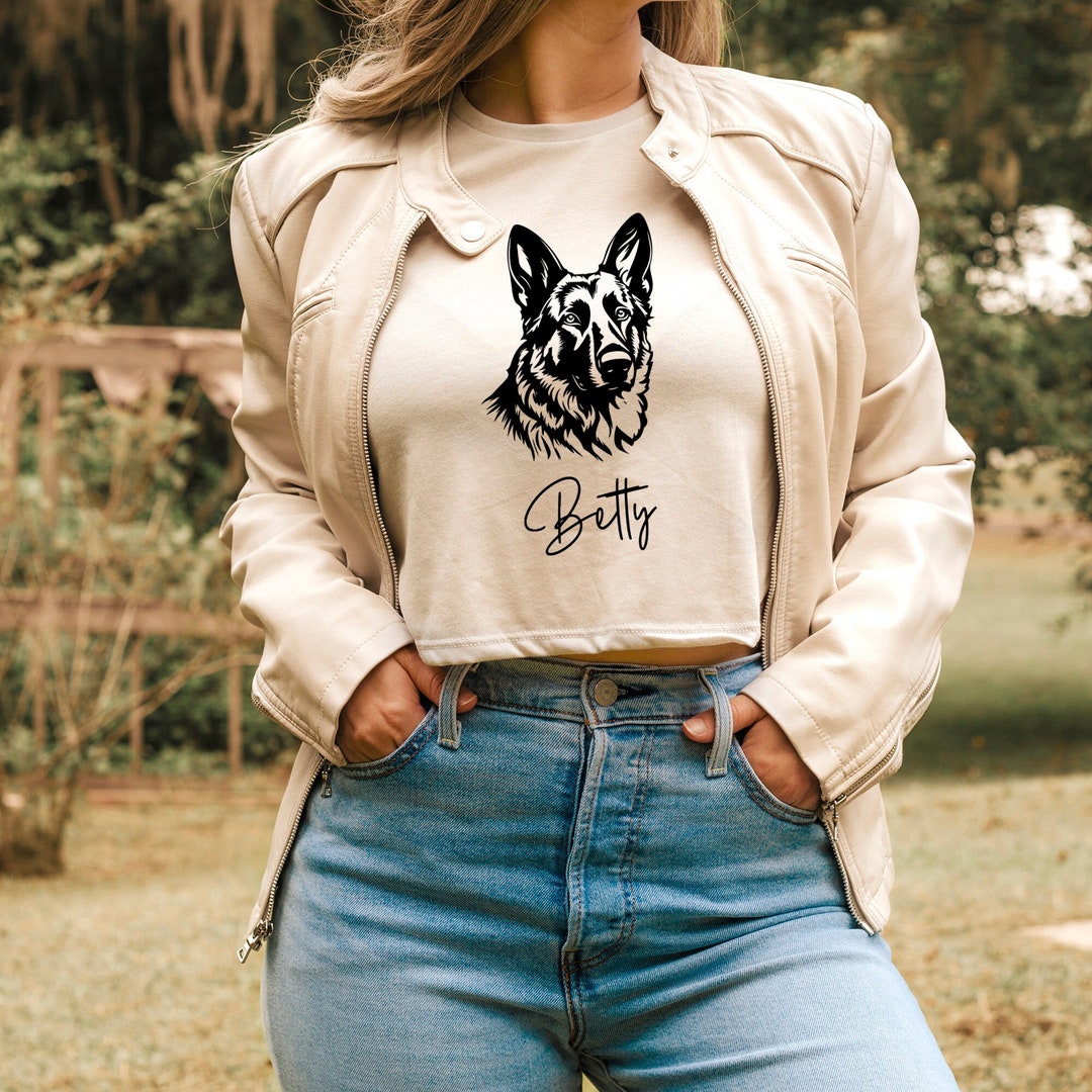 Custom Dog Face Crop, Dog Mom Crop, Dog Lover Crop, Personalized Dog ...