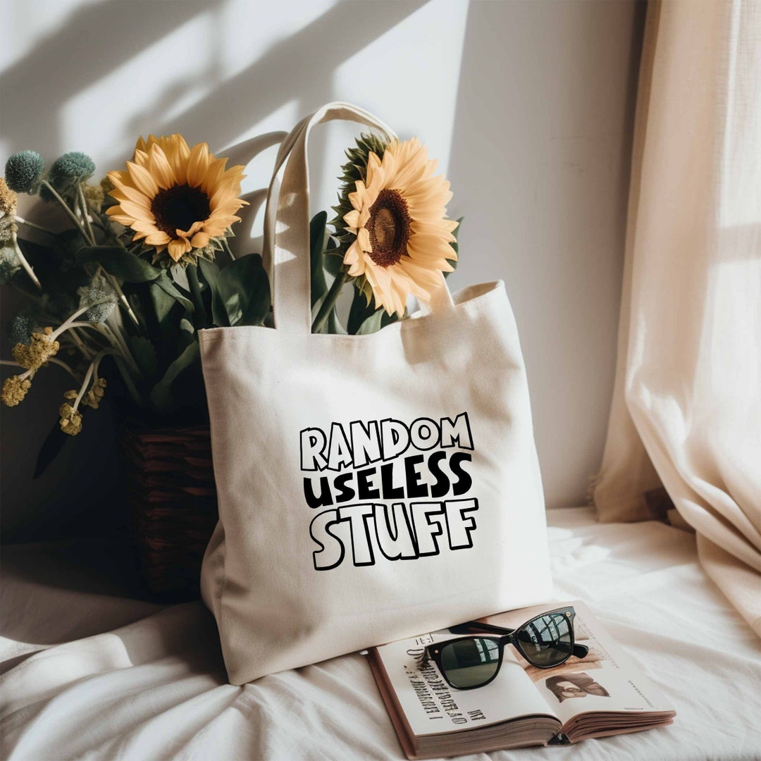 Random Useless Stuff Cotton Tote Bag, Coworker Gift, Shopping Bag ...