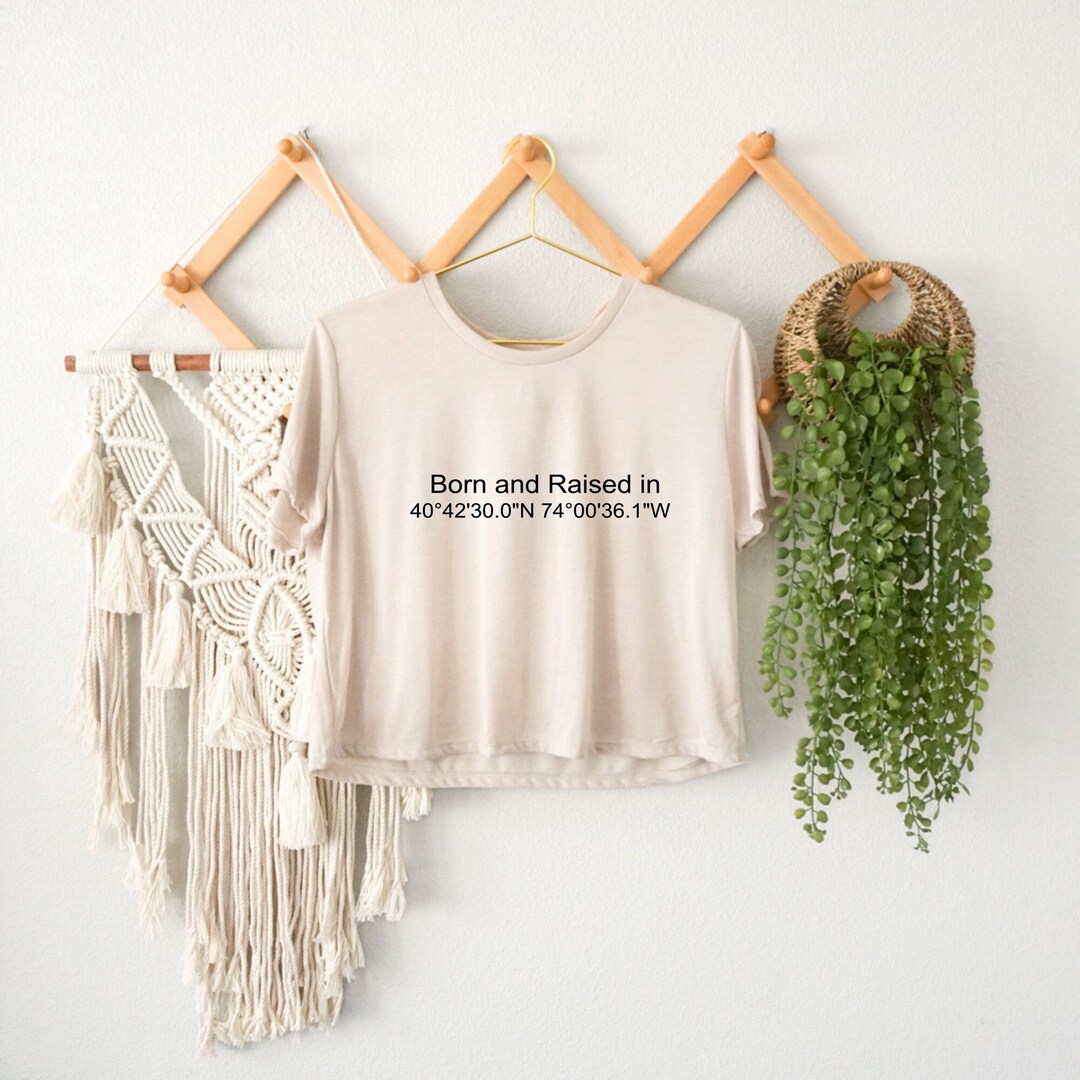 Custom Born and Raised Crop Top, Custom Coordinate Crop Top, Custom ...