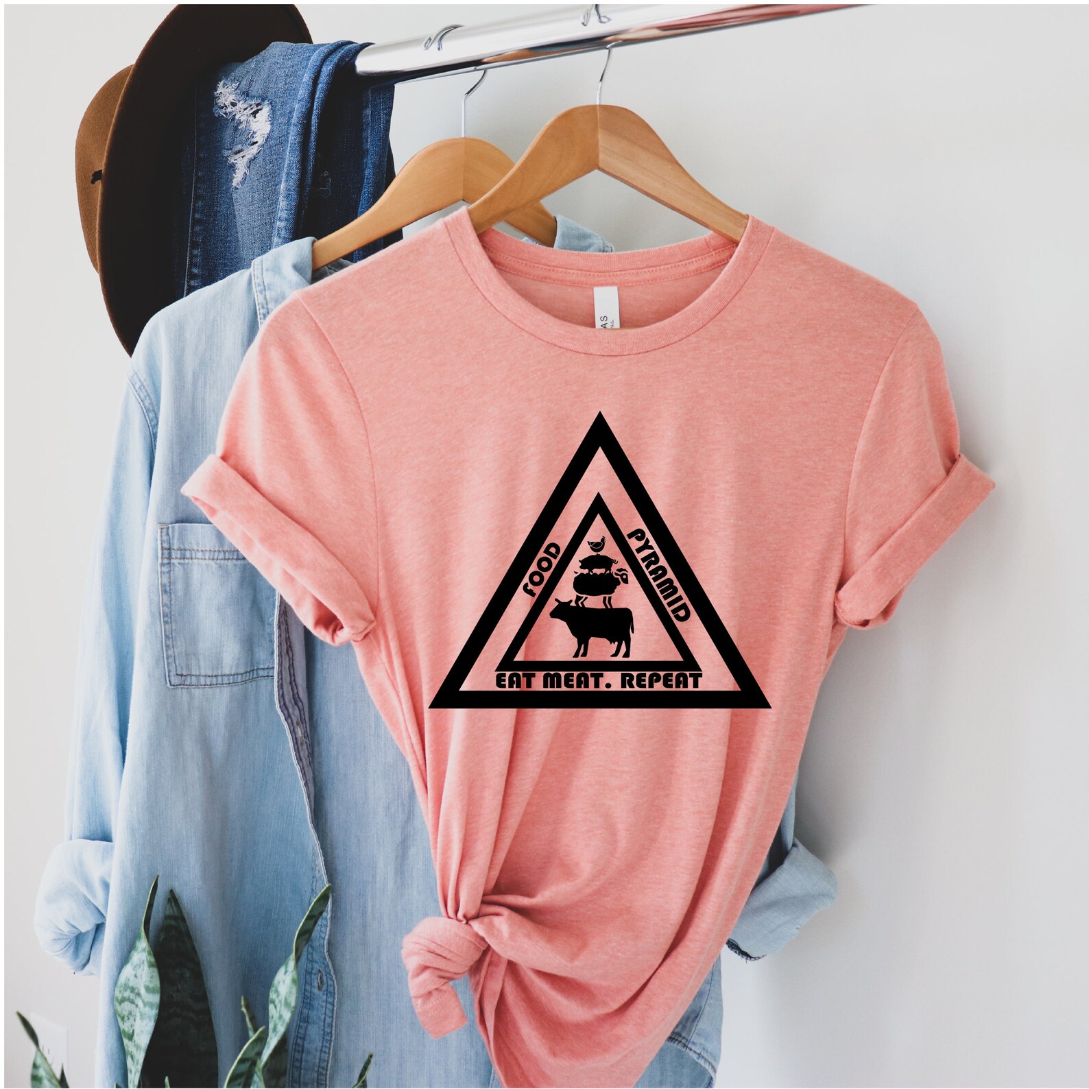 Eat Meat Repeat Shirt, Meat Lover Shirt, Meat Shirt, Food Pyramid Tee ...