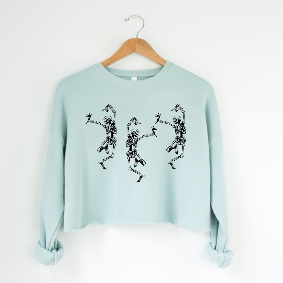 Dancing Skeleton Crop Top, Funny Halloween Skeleton Crop Top, Halloween ...