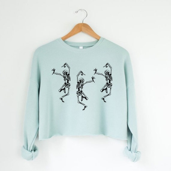 Dancing Skeleton Crop Top Funny Halloween Skeleton Crop Top - Etsy