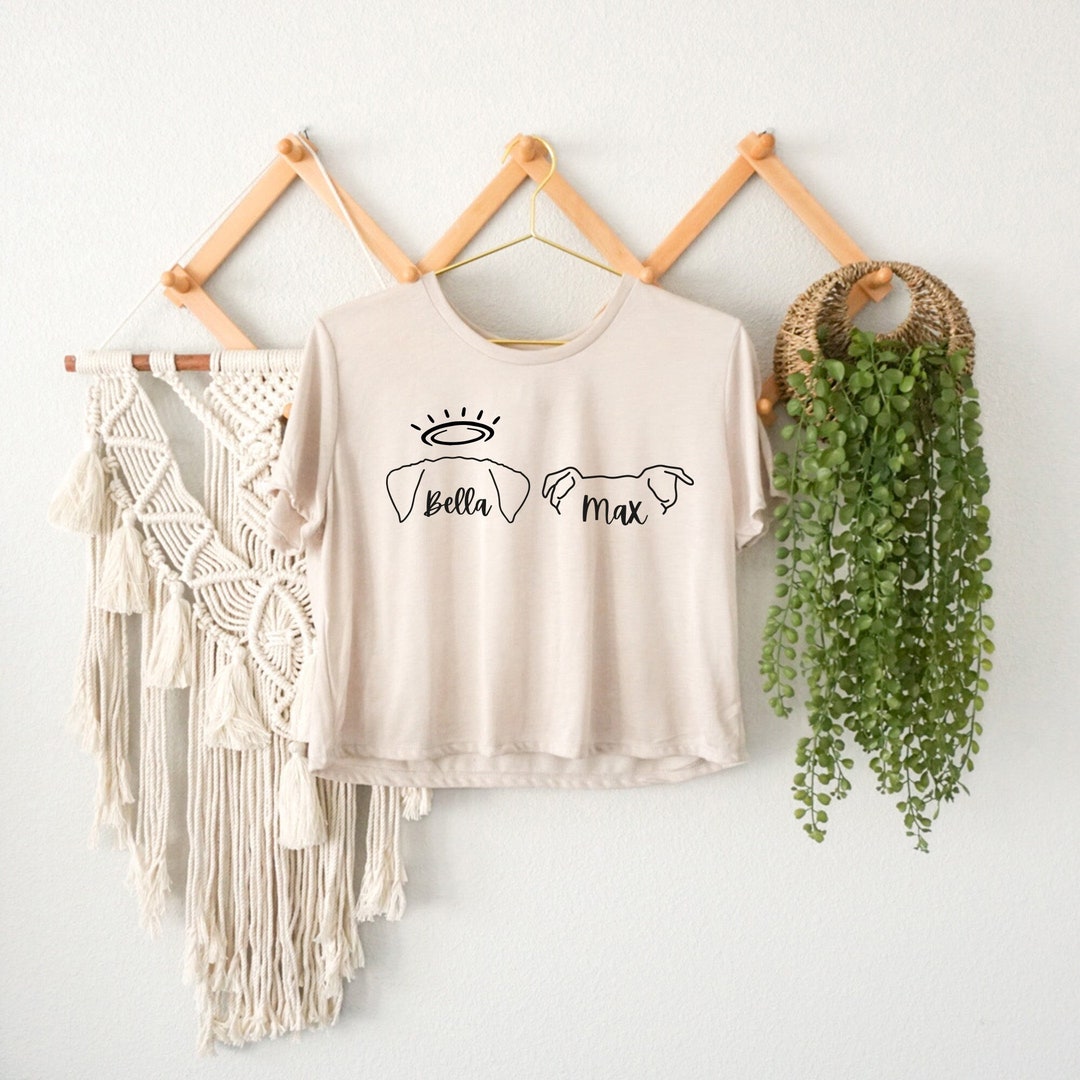 Custom Dog Ears Crop Top, Dog Mom Crop Top, Dog Lover Crop Top, Dog ...