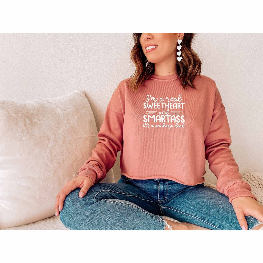 Im A Real Sweetheart Crop Top, Roll My Eyes Gift, Sarcasm Crop Top ...
