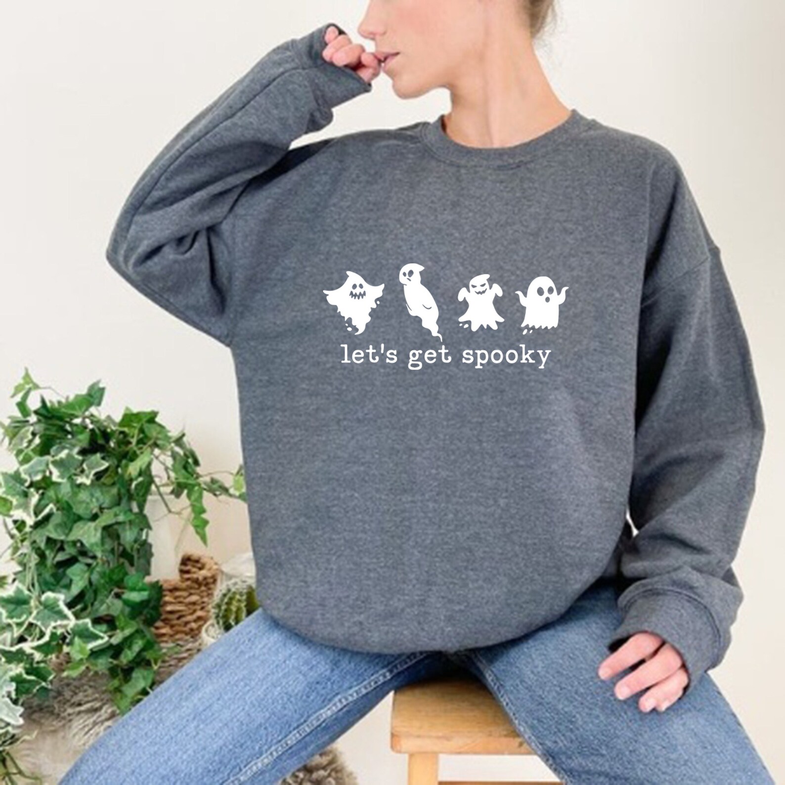 Let's Get Spooky Sweatshirt, Ghost Sweatshirt, Funny Halloween ...