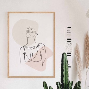 Black Line Woman Art Print Female Figure Wall Art Woman Line ...