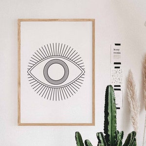Line Drawing Eye Art Print Minimal Line Art Eye Poster Minimalist Black ...