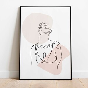 Black Line Woman Art Print Female Figure Wall Art Woman Line ...