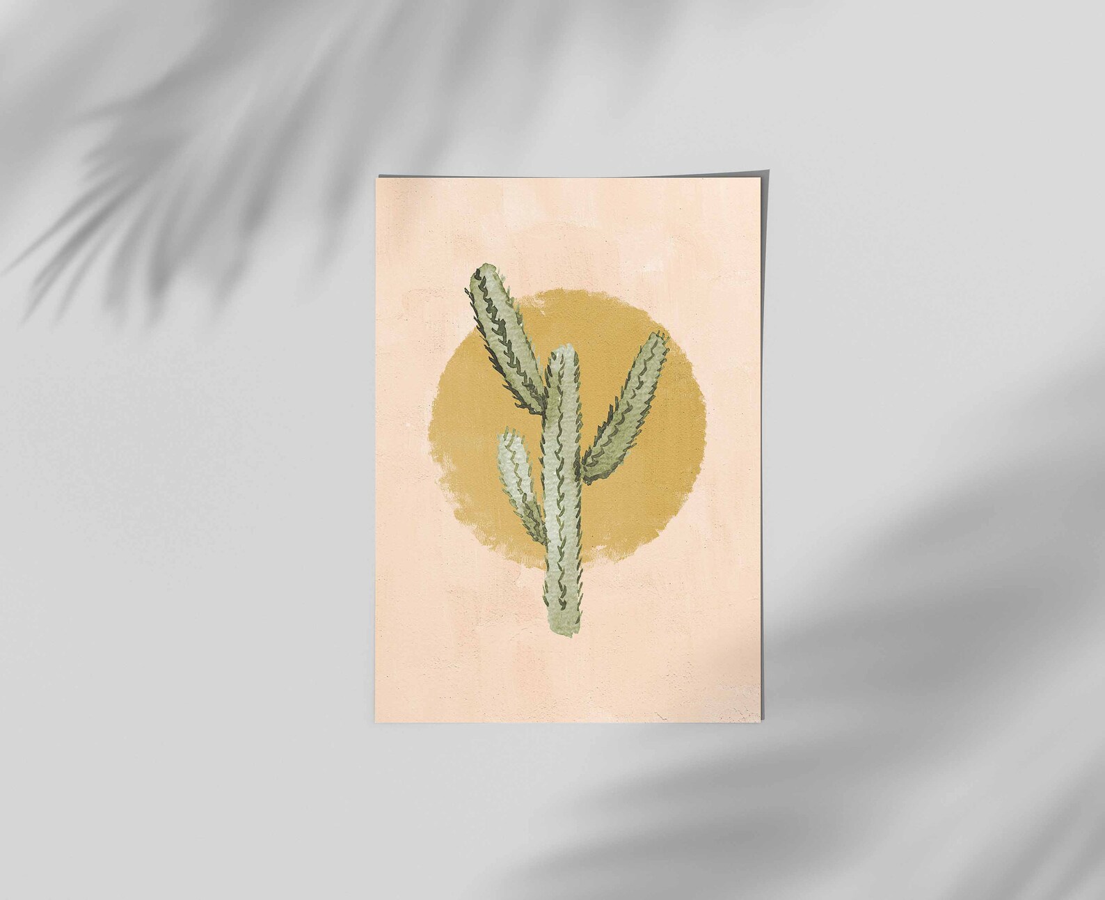 Cactus Landscape Art Print Boho Scenery Wall Art Water Color Abstract ...