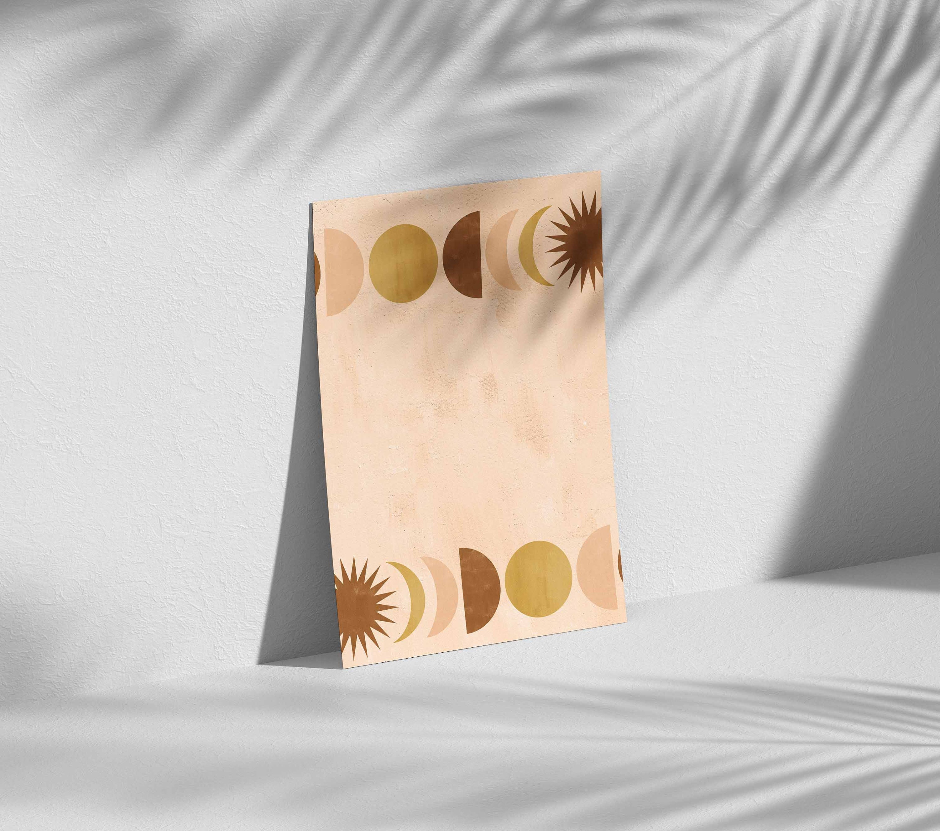 Abstract Moon Cycle Art Print Neutral Moon Phases Poster Neutral Wall ...