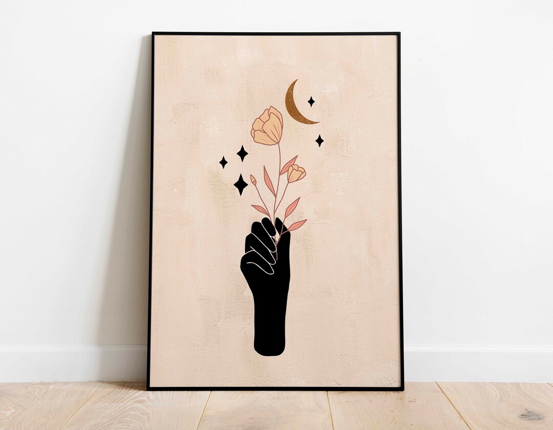 Flower Hand Art Print | Line Drawing of Flowers | Daisies Poster | Hand ...