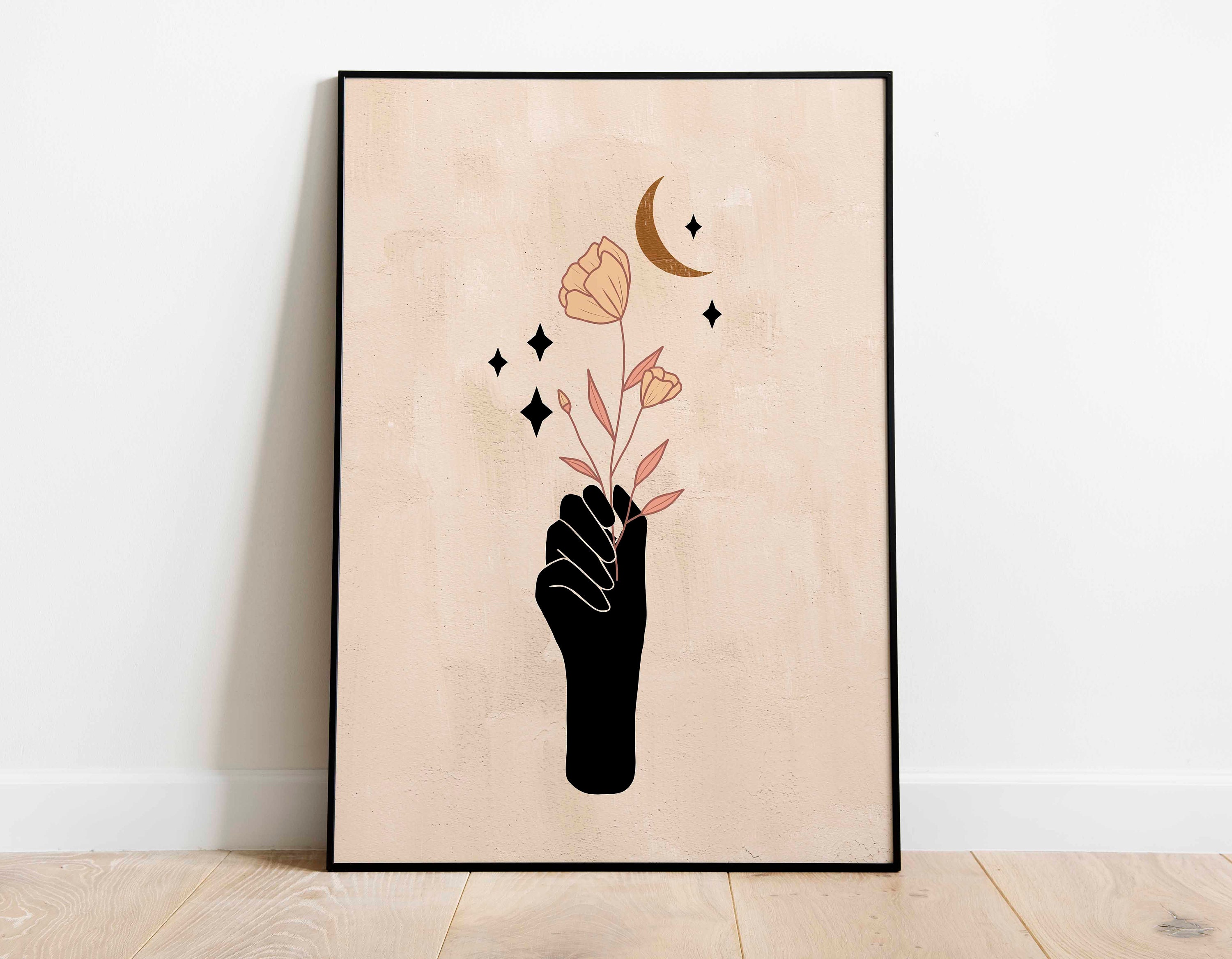 Flower Hand Art Print Line Drawing of Flowers Daisies - Etsy