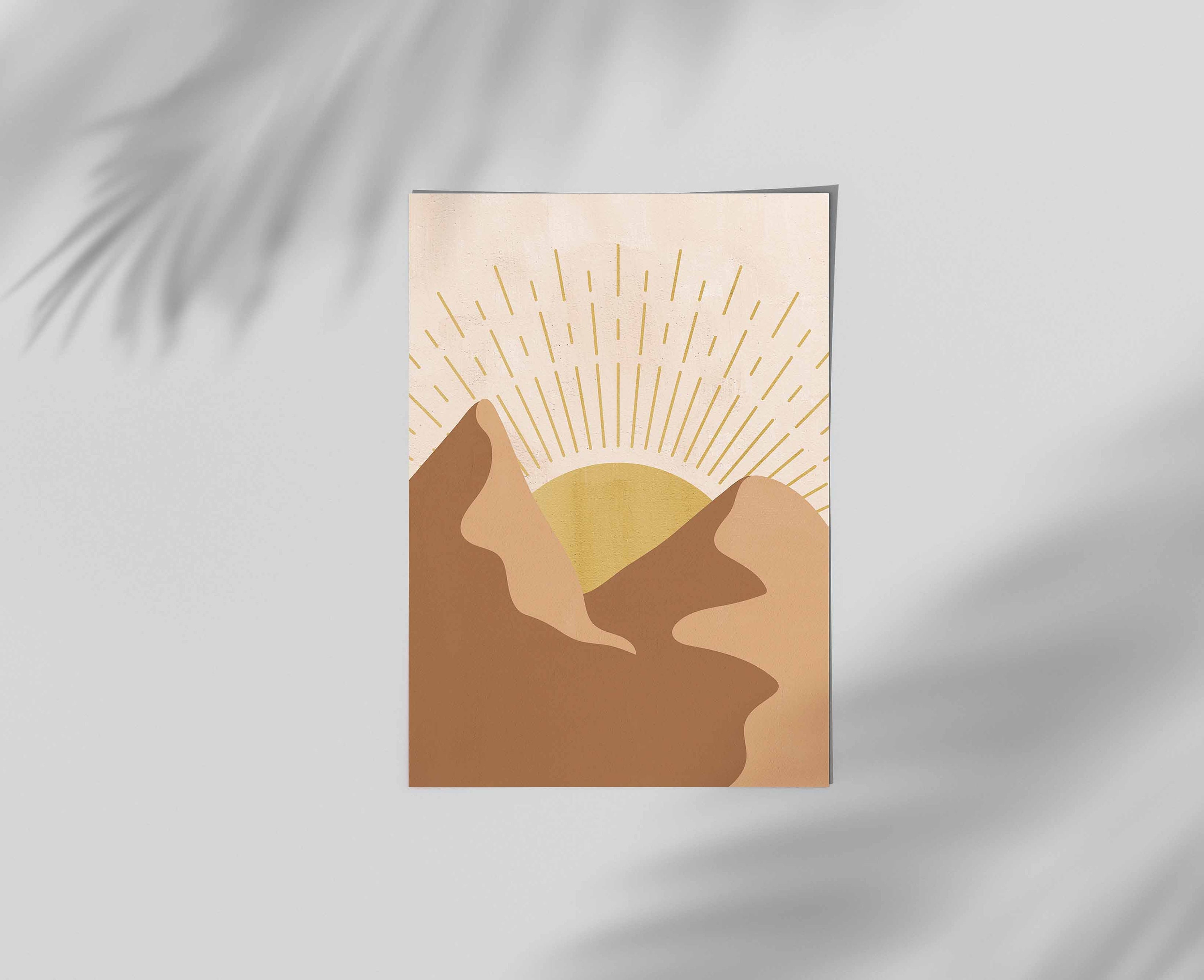 Sun Landscape Art Print Abstract Mountains Poster Terra - Etsy