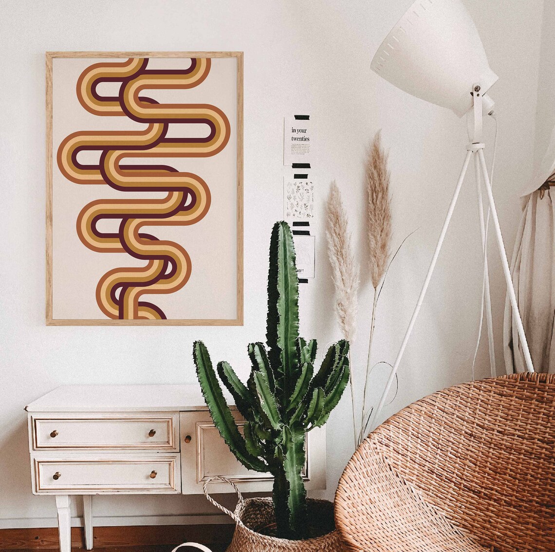 Retro Lines Art Print 70s Line Pattern Wall Art 1970s - Etsy