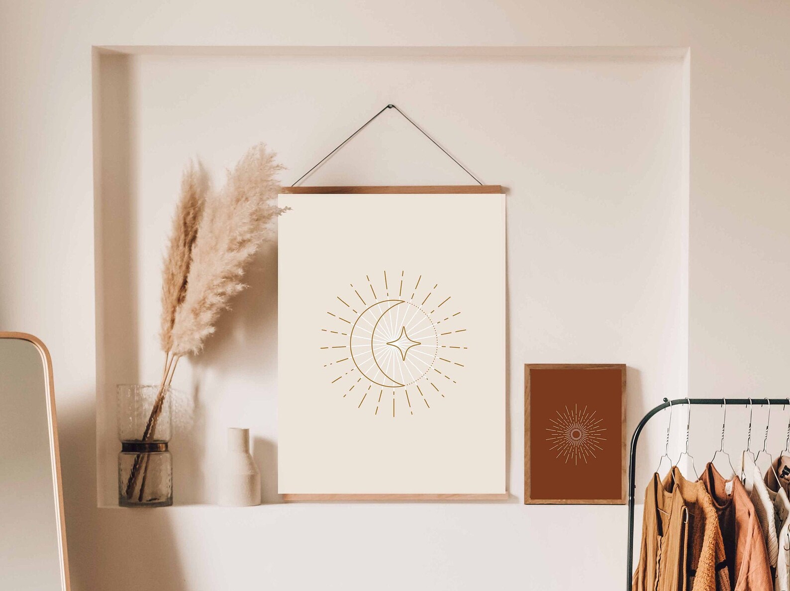 Neutral Moon Art Print Neutral Wall Art Minimalist - Etsy