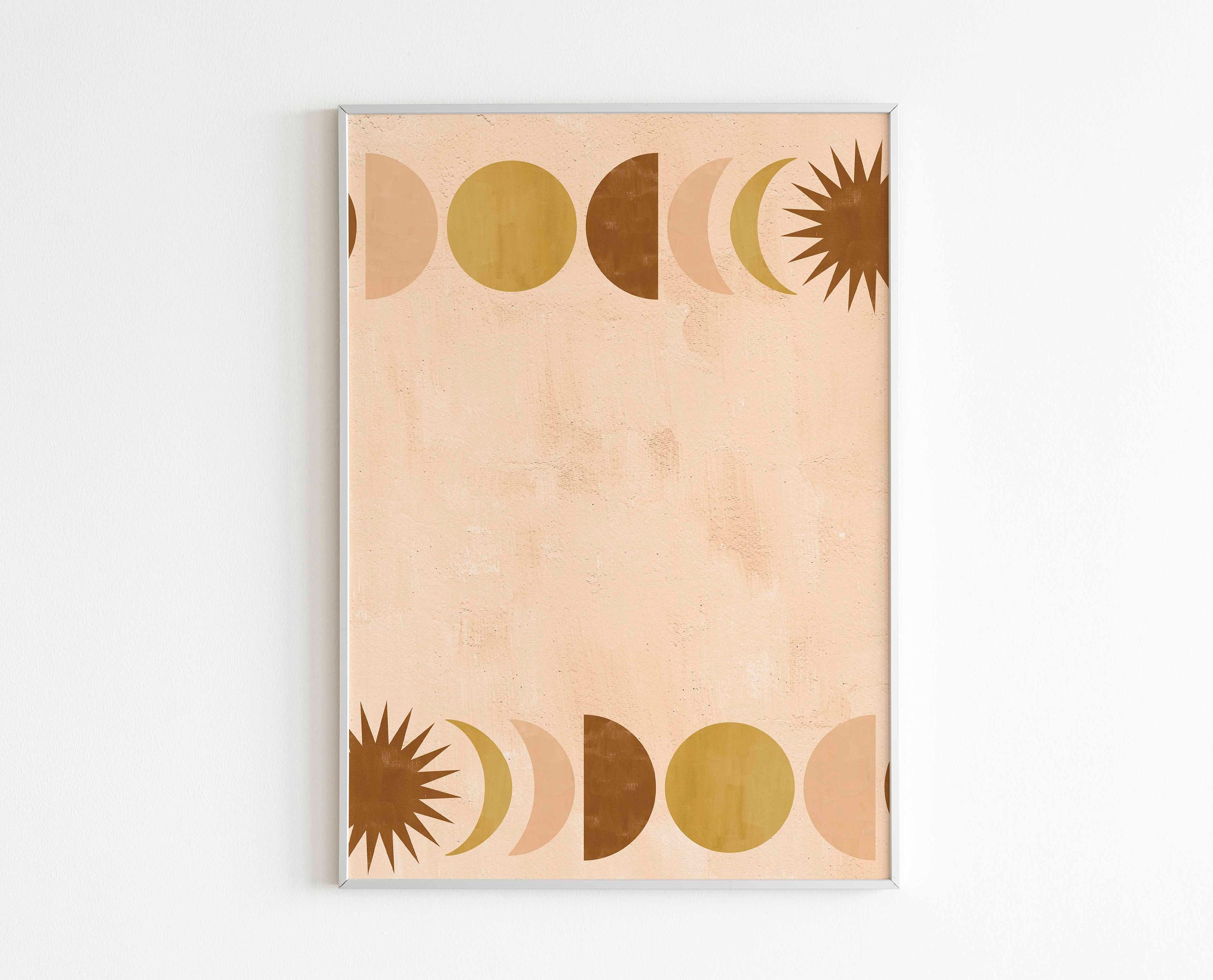 Abstract Moon Cycle Art Print Neutral Moon Phases Poster Neutral Wall ...