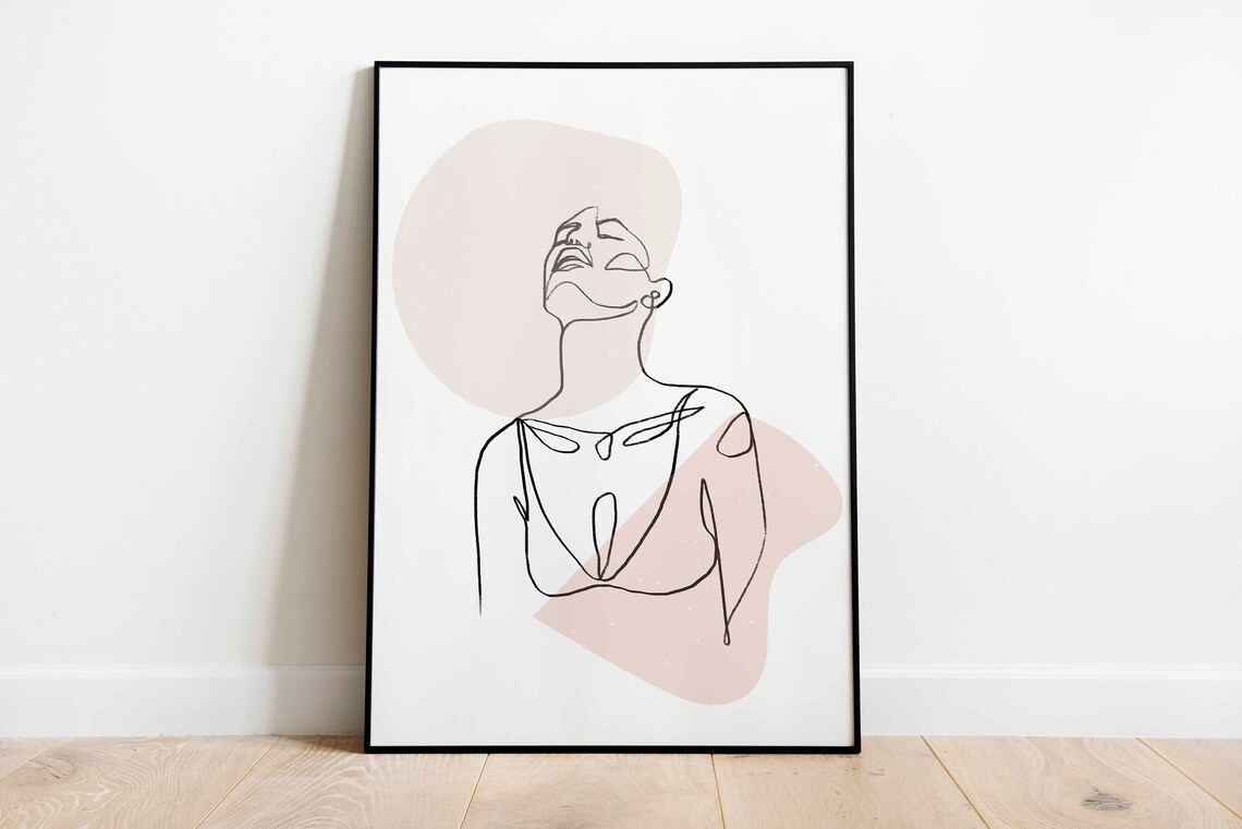 Black Line Woman Art Print Female Figure Wall Art Woman - Etsy
